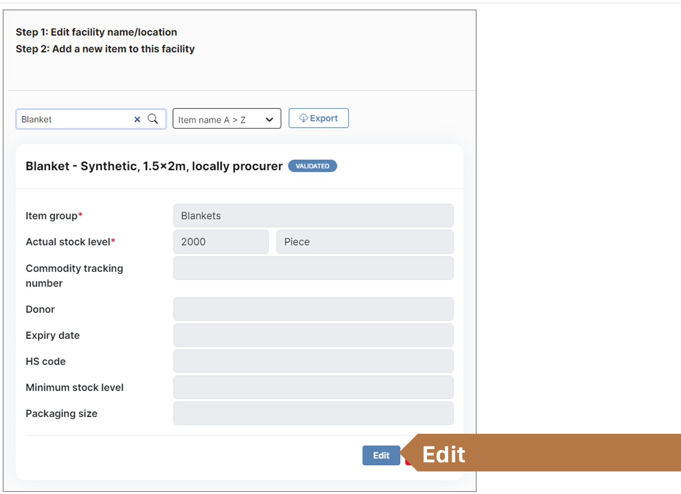 Updating item quantities | STOCKHOLM platform