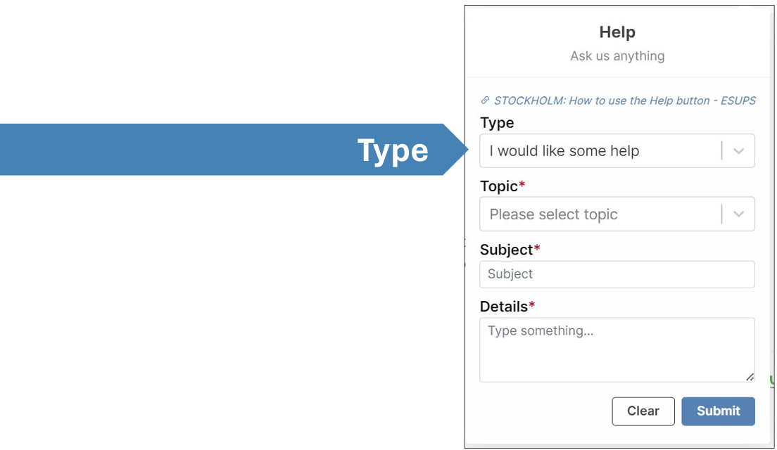 STOCKHOLM: How to use the Help button - ESUPS